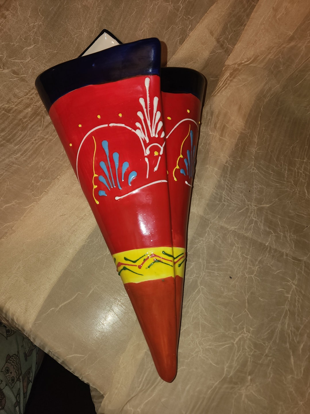 Vintage Ceramic Wall Vase Made in Spain 16.5x 7.5 - Etsy