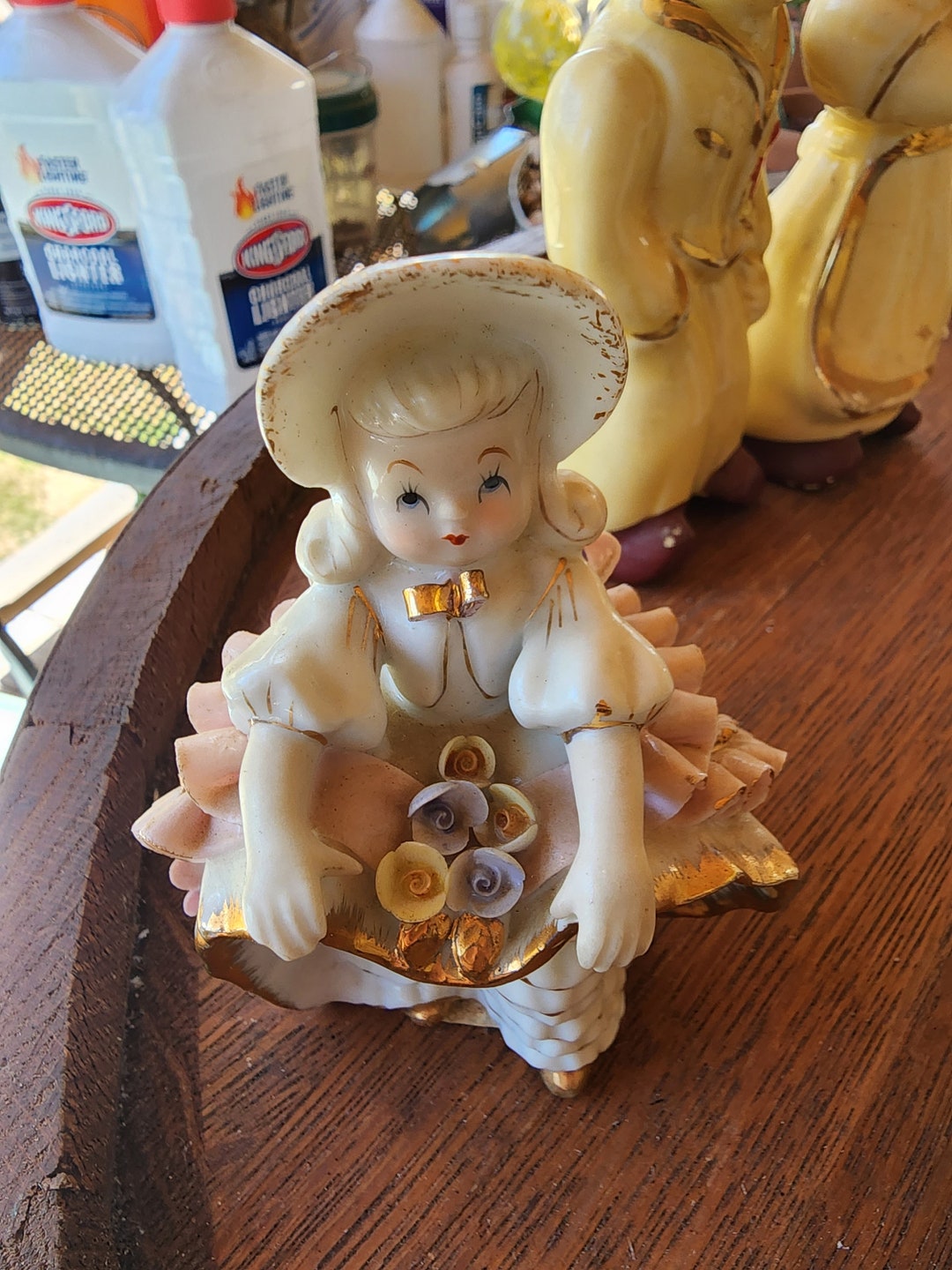 Lefton Porcelain Small Doll Statue With Ruffles - Etsy