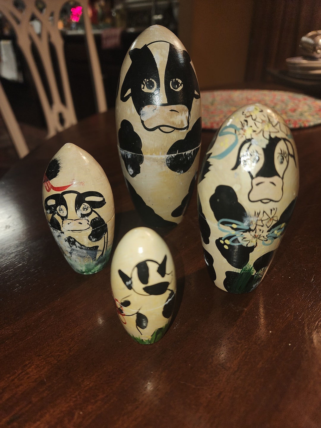 Vintage Cow Nesting Eggs - Hand Painted Nesting Eggs - Etsy