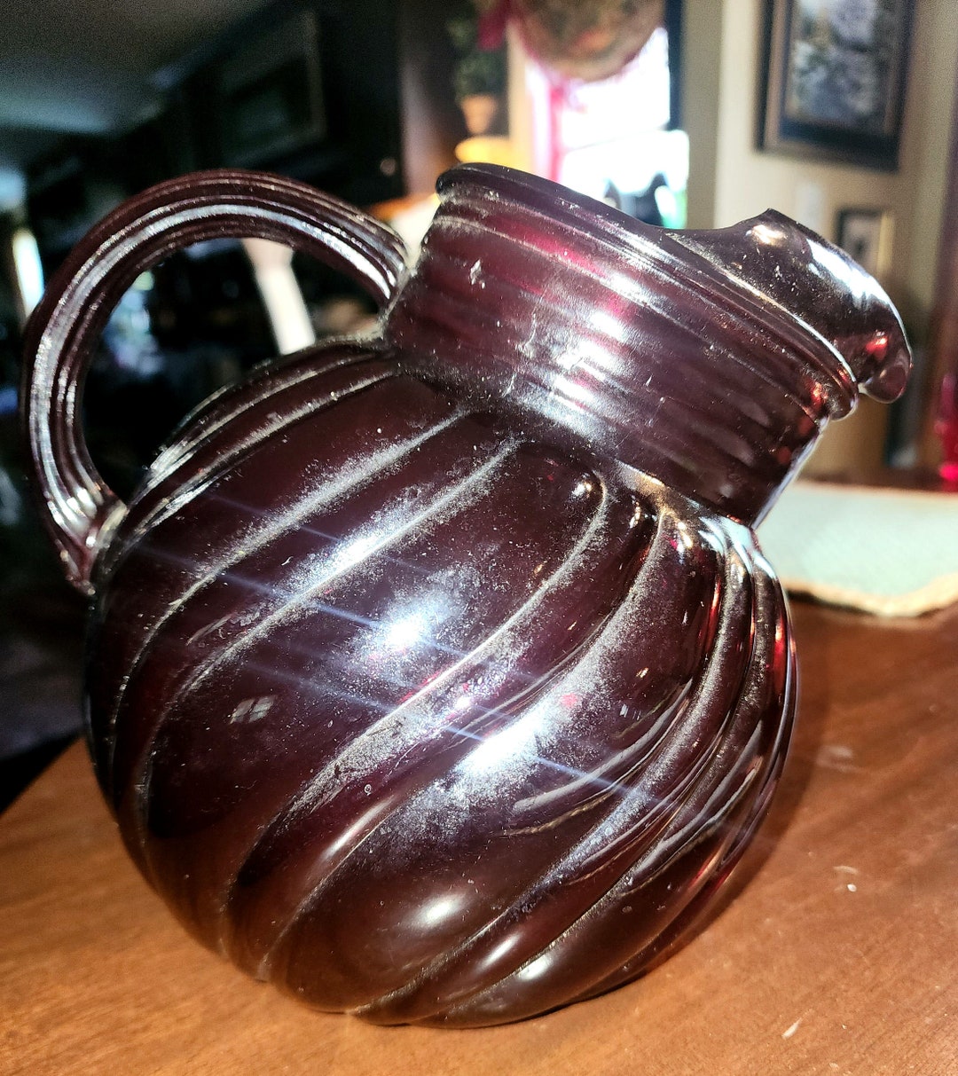 Vintage Fire King Ruby Red Picher - Etsy