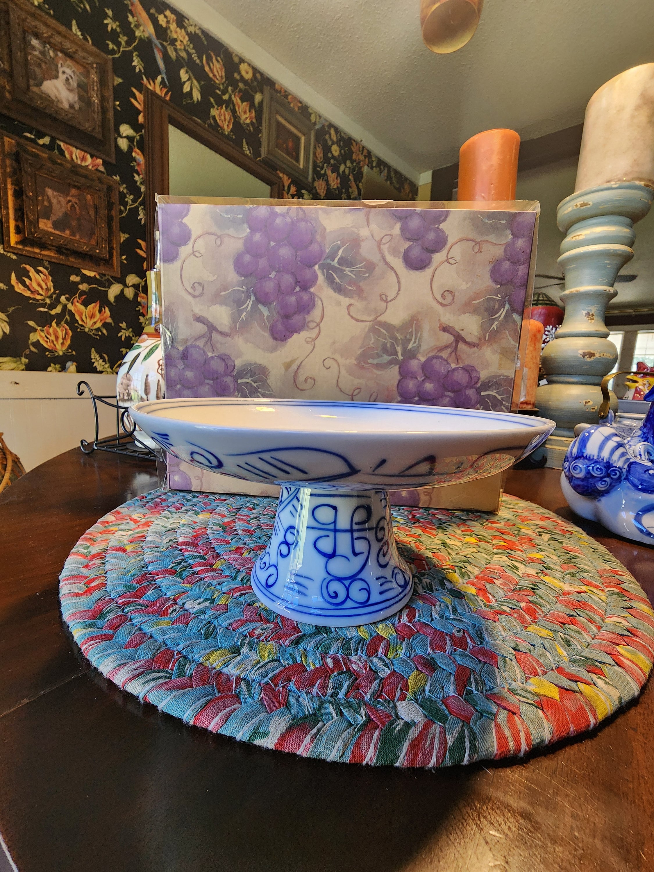 Arita Japanese Traditional Ware Cake Plate on Pedestal - Etsy