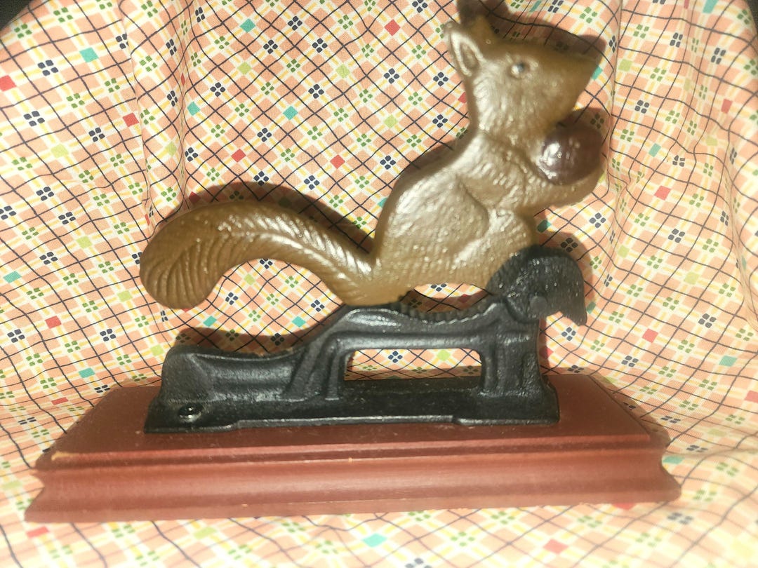 Cast Iron Squirrel Nut Cracker With Wooden Base - Etsy