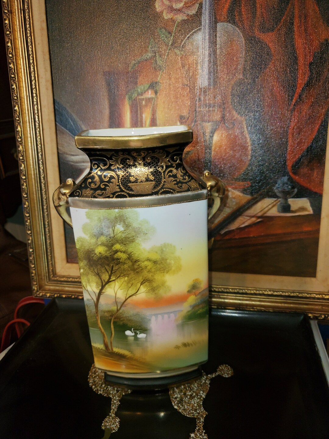 Antique Japanese Nippon Morimura M Hand Painted Gold Gilded Porcelain ...