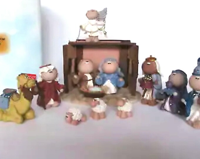 Angel Cheeks by Russ Nativity Set New in Box Vintage 9 Piece Nativity ...