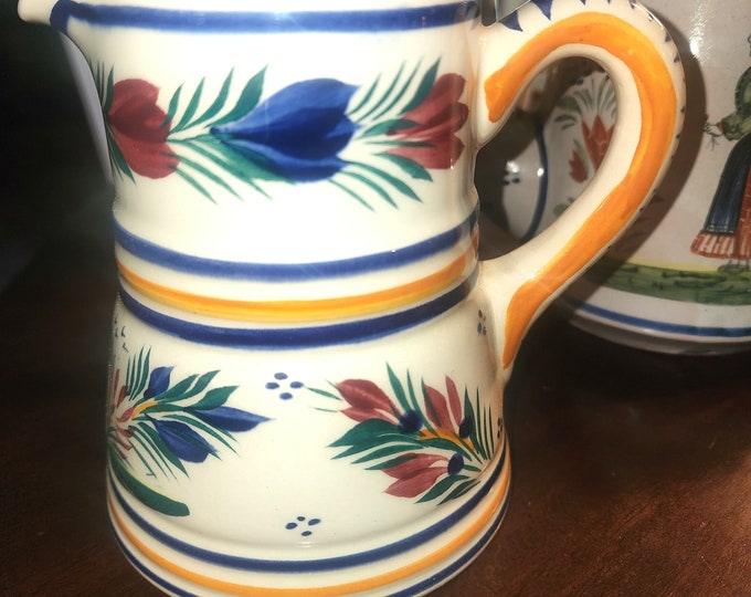 Vintage Henriot Quimper Breton Creamer or Milk Pitcher 5" Tall - Etsy