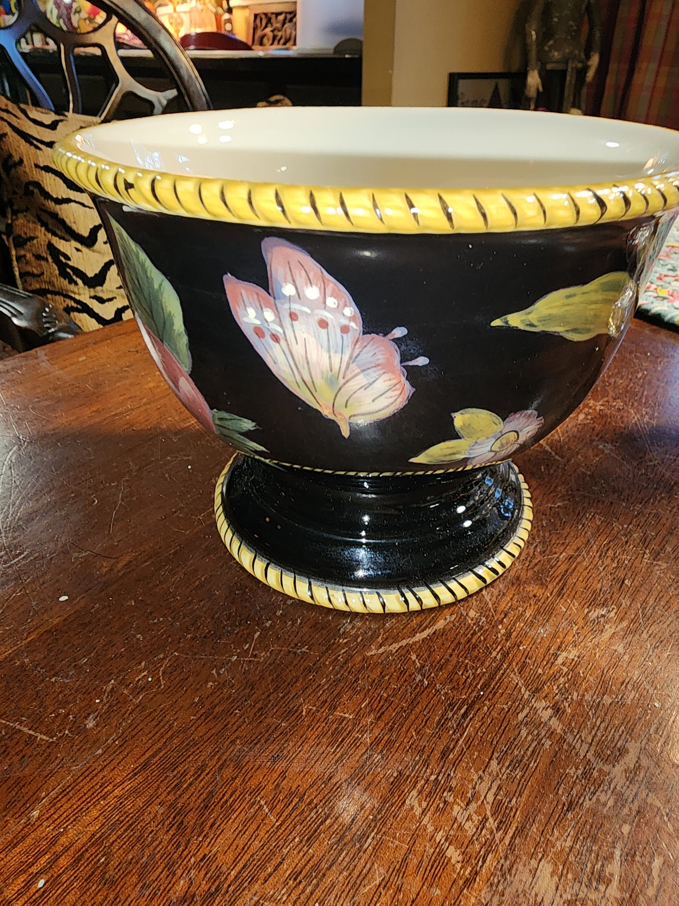 Black Floral Bowl Raymond Waites - Etsy