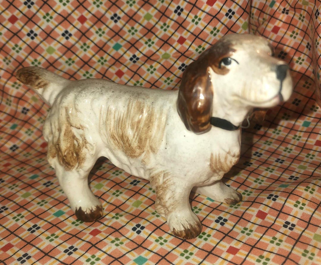 Vintage English Springer Porcelain Dog Figurine - Hand Painted Japan - Etsy
