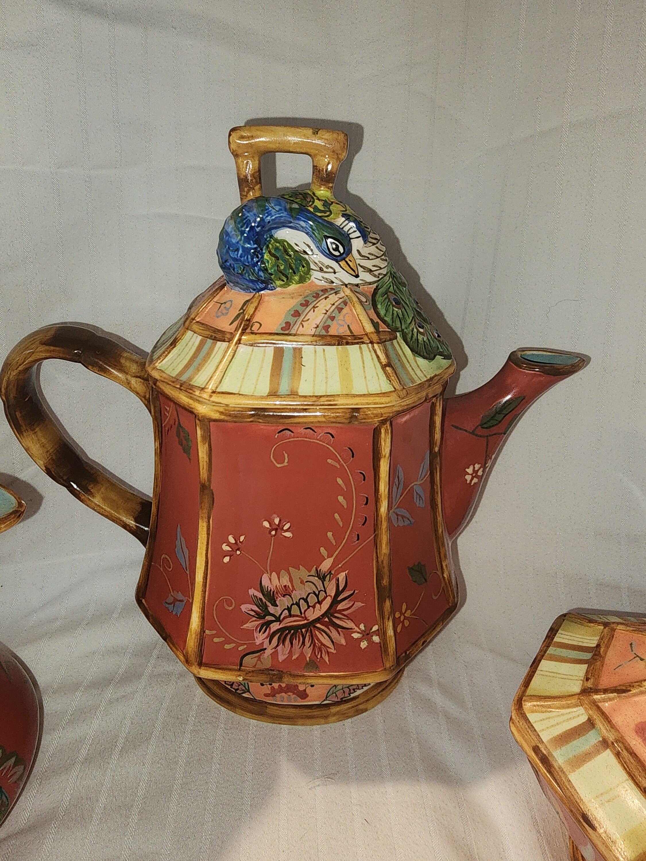 Tracy Porter Artesian Road Peacock Visit Tea Pot Set Sugar - Etsy