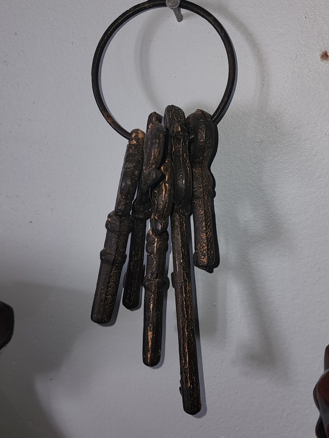 Antique Ring of Five Cast Iron Keys Very Old - Etsy