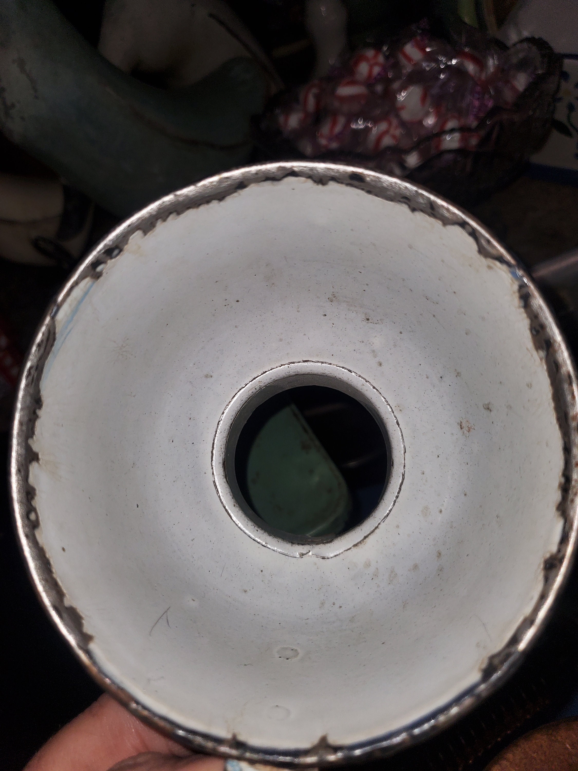 Rustic Blue and White Spatterware Enamel Funnel/farmhouse Kitchen ...