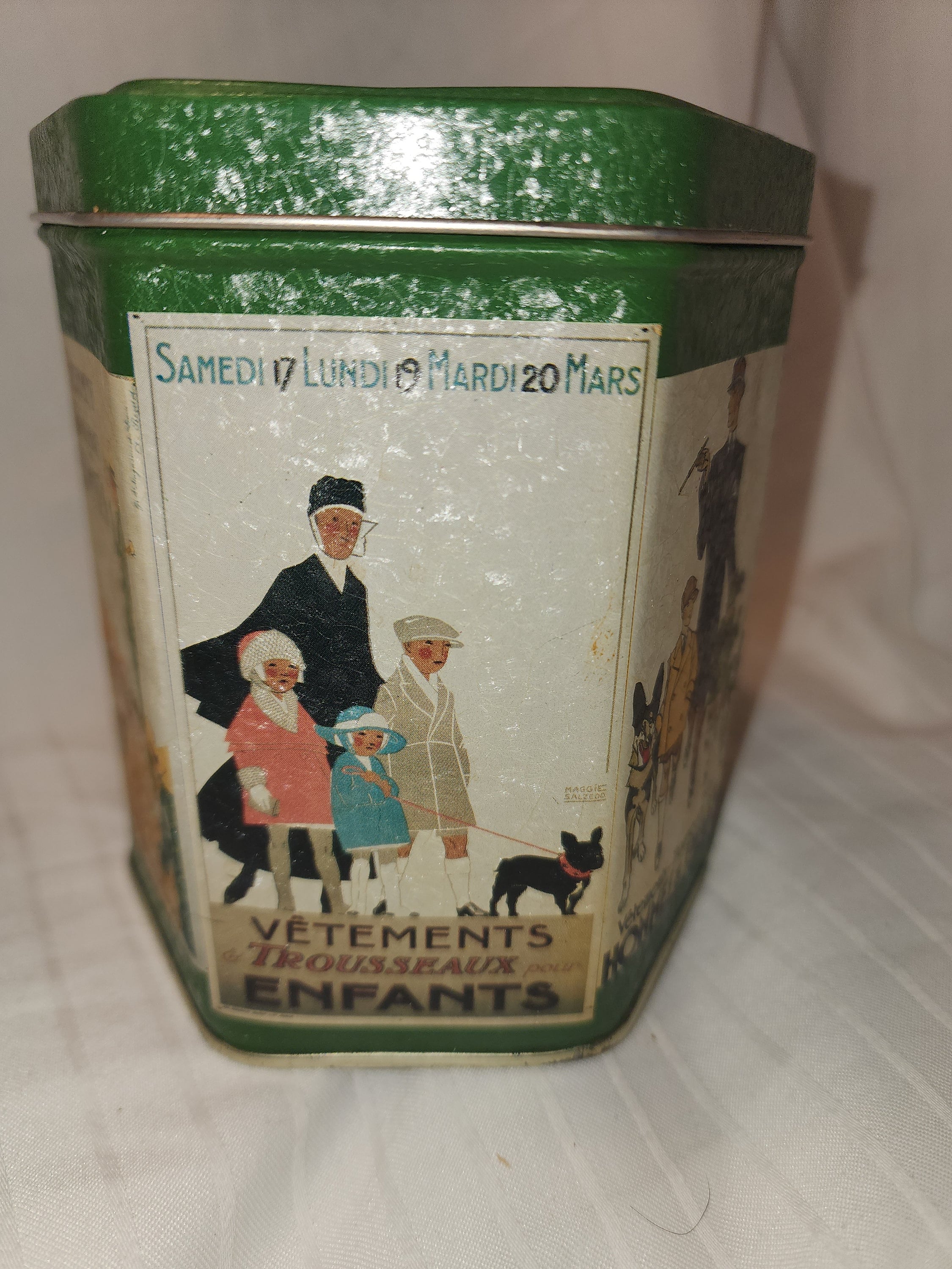 French Vintage Tin Can Lithography Metal Box Signed - Etsy