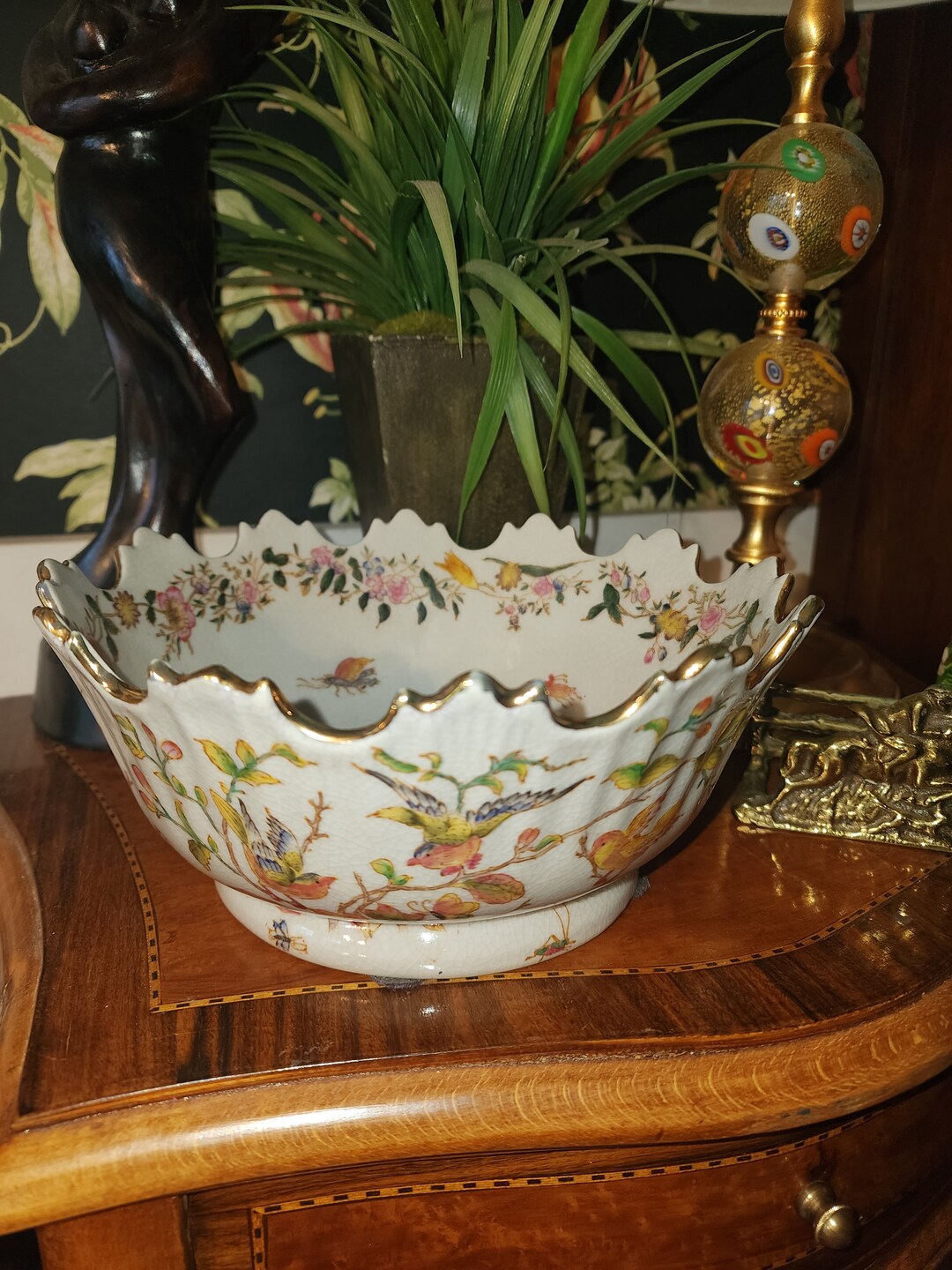 Vintage Hua Ping Tang Zhi Hand Painted Porcelain Bowl Signed and ...