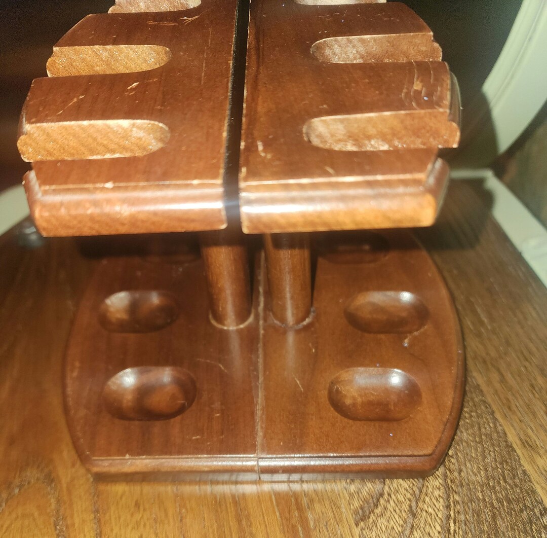 Mid-century Wood Pipe Stand Holds 6 Pipes - Etsy