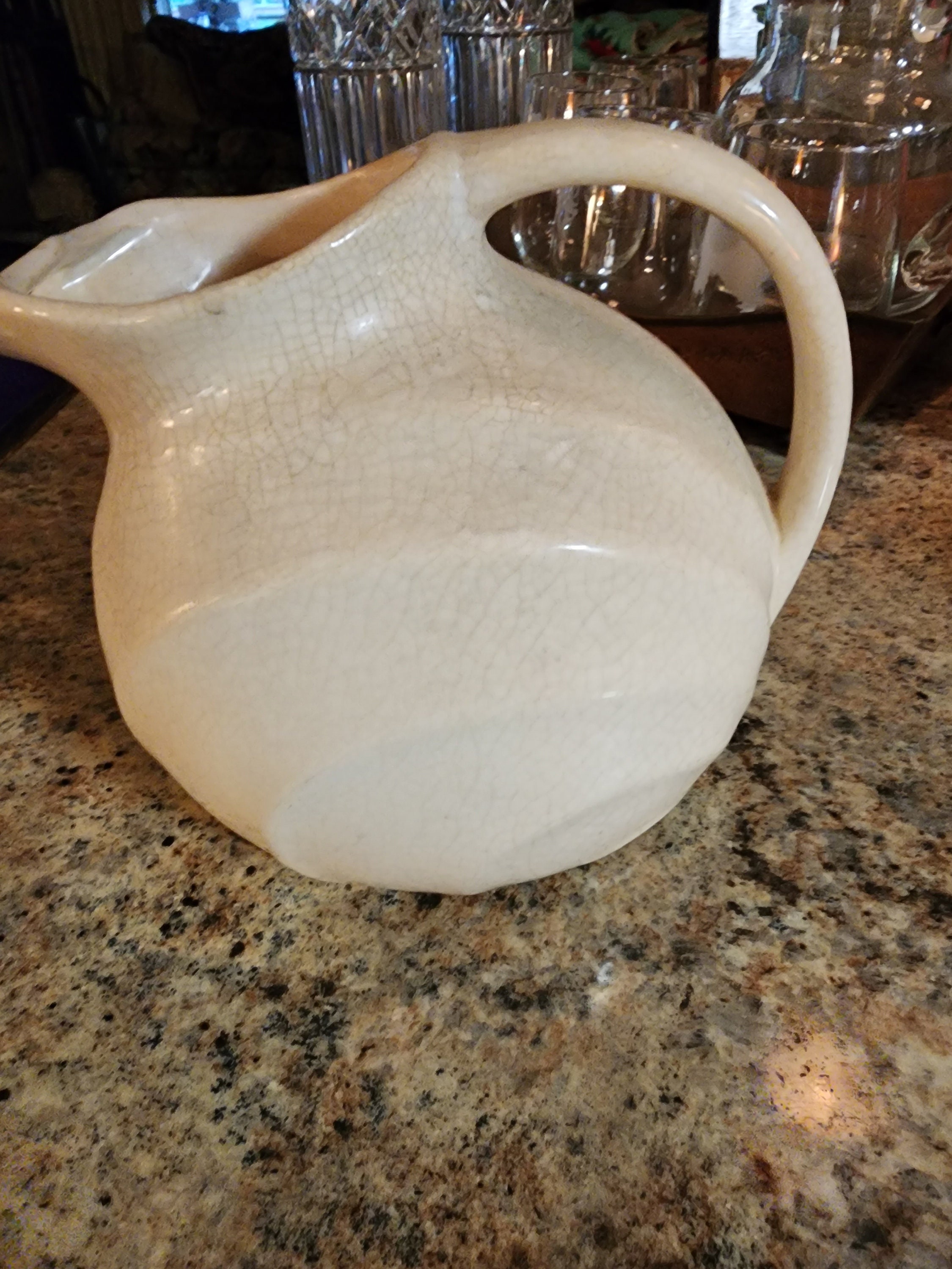Vintage Round Pitcher Farmhouse Peace With Specs - Etsy