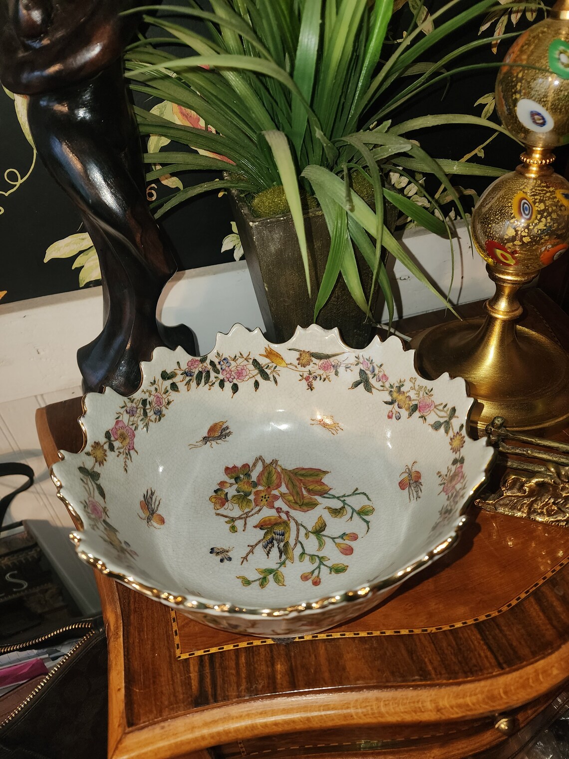 Vintage Hua Ping Tang Zhi Hand Painted Porcelain Bowl Signed and ...