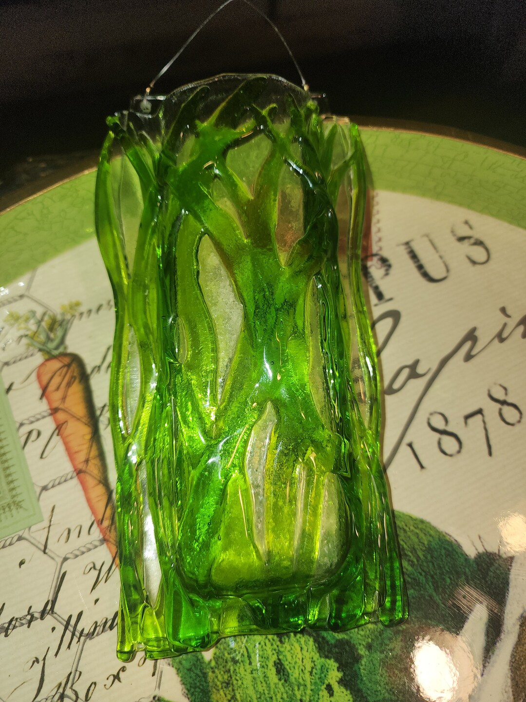 Spring Green Glass Wall Pocket Vase Fused Glass Beautiful - Etsy