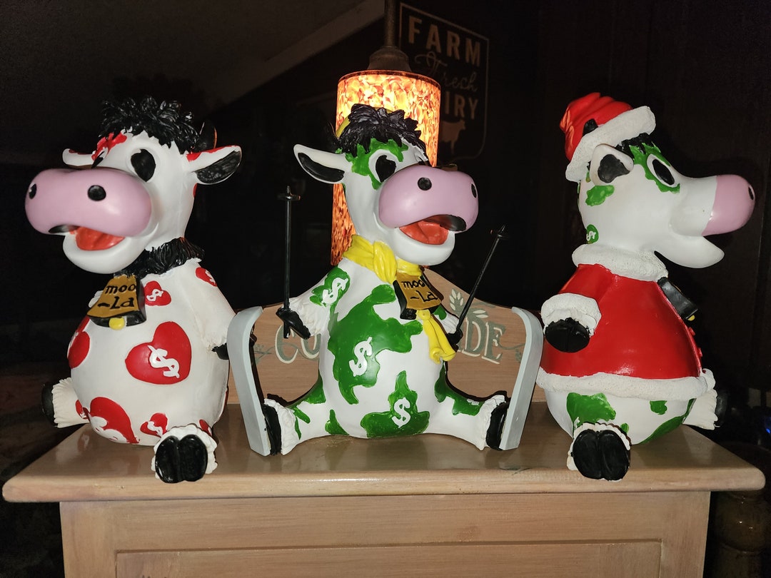 Moola Cash Cow Banks Set of 3 New Vintage 2lbs Each 2004 Image Products ...