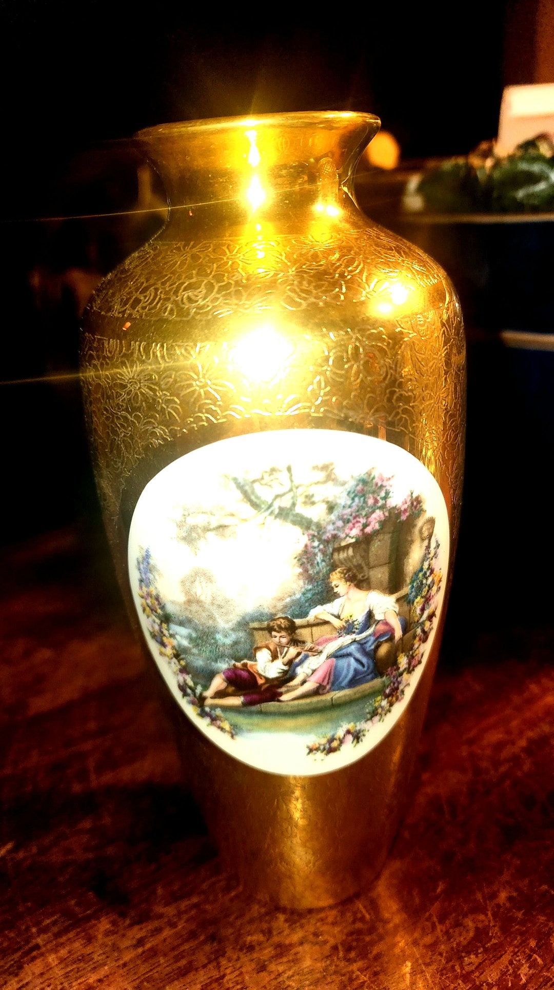 Pickard Vase Gold Hand Decorated Rose & Daisy - Etsy