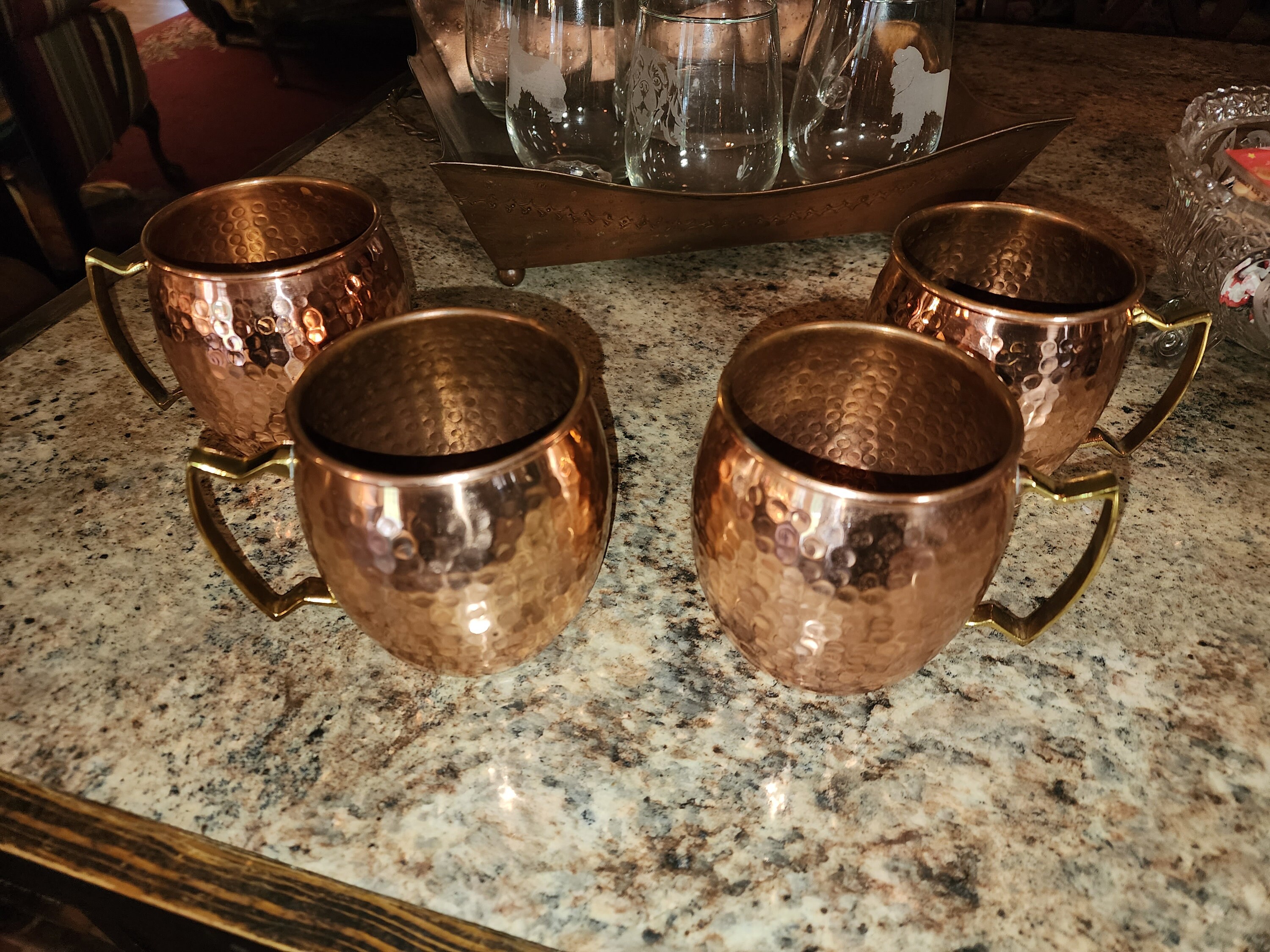16 Oz Barrel Mugs Copper Solid With Brass Handle. Set of Four - Etsy