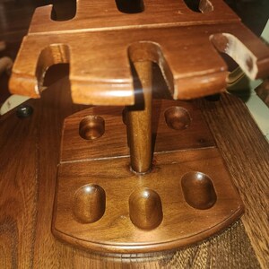 Mid-century Wood Pipe Stand Holds 6 Pipes - Etsy