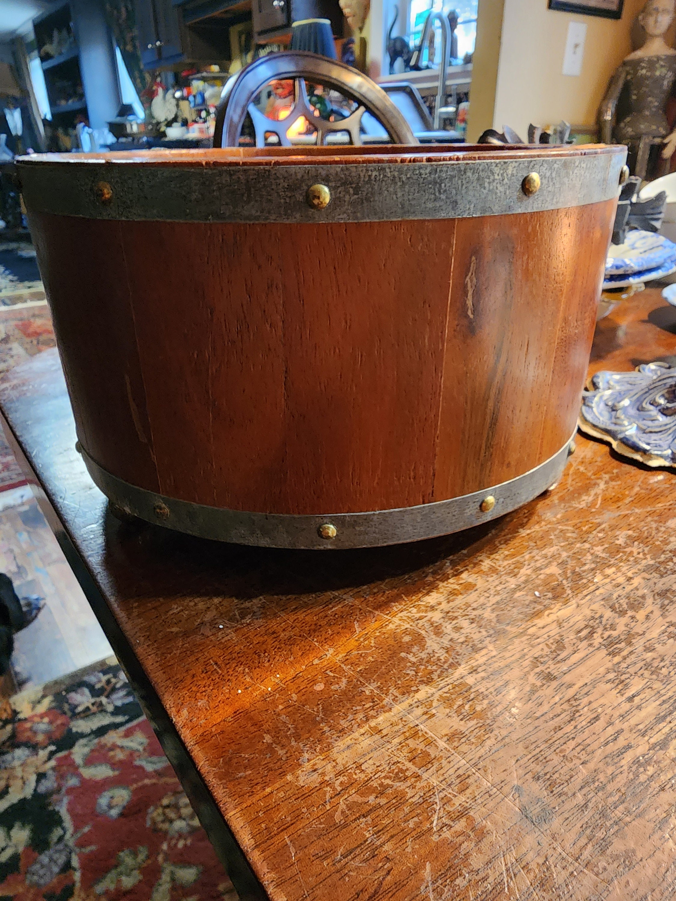 Vintage Barrel Stand Wooden With Three Feet Wood and Metal - Etsy