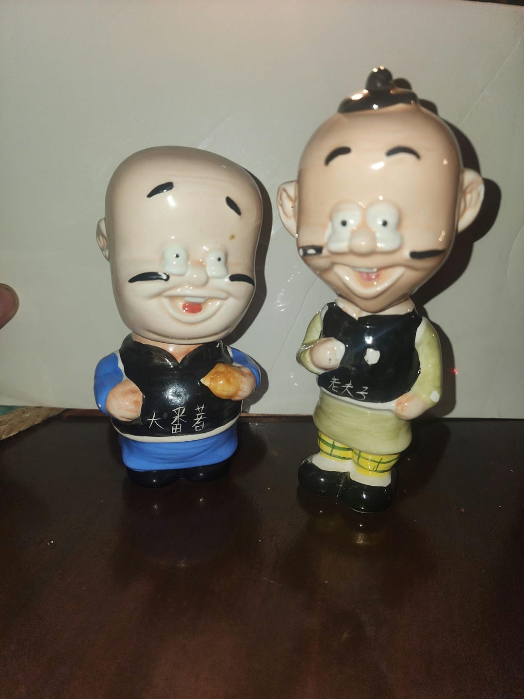 Vintage Old Pair of Japanese Bobbleheads Ceramic - Etsy