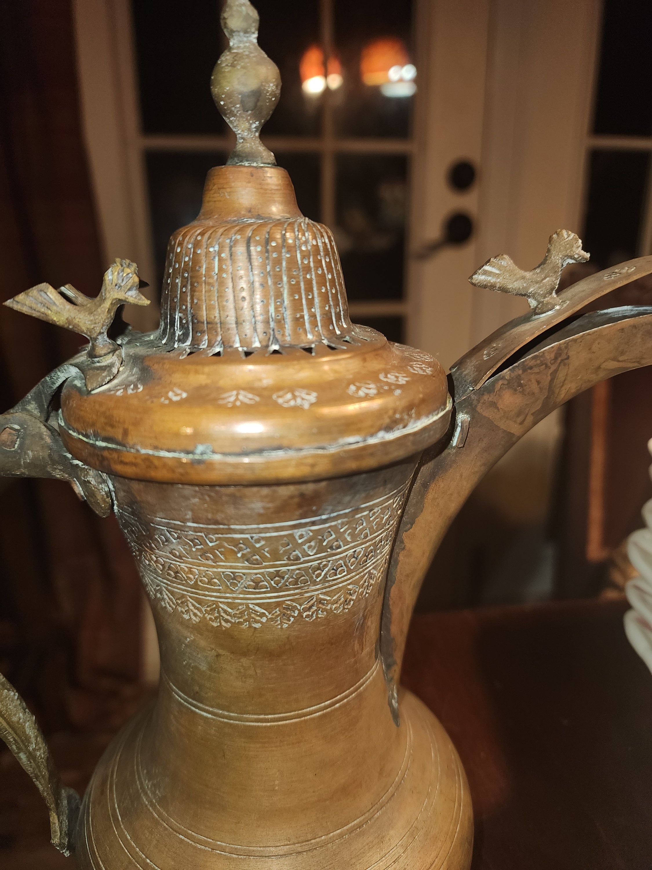 Middle Eastern Dallah Turkish Ottoman Brass Coffee Pot, Islamic Vintage ...
