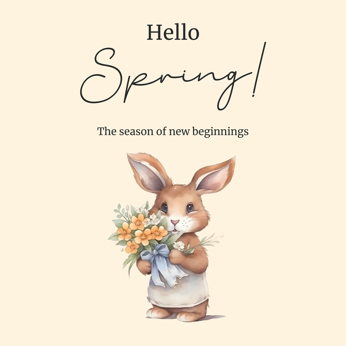 Bunnies Clipart - Nursery Spring Clipart - Children - Cherry Blossom ...