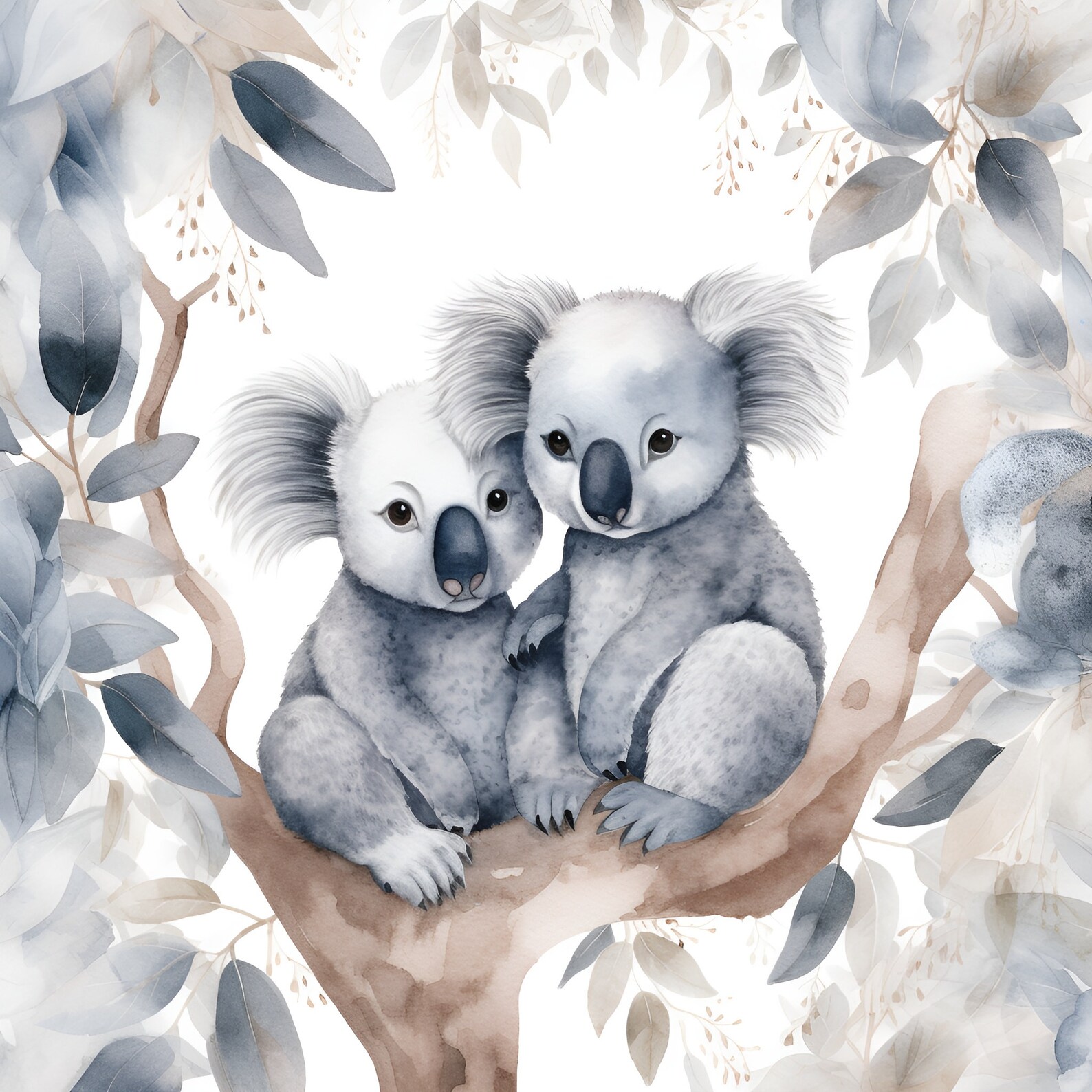 Koala Watercolor Clipart, Cute Koala Png, Nursery Decor, Baby Shower - Etsy