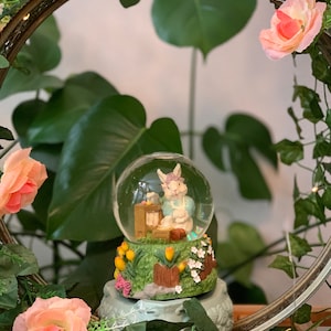 Cottagecore Bunny Snow Globe - Etsy