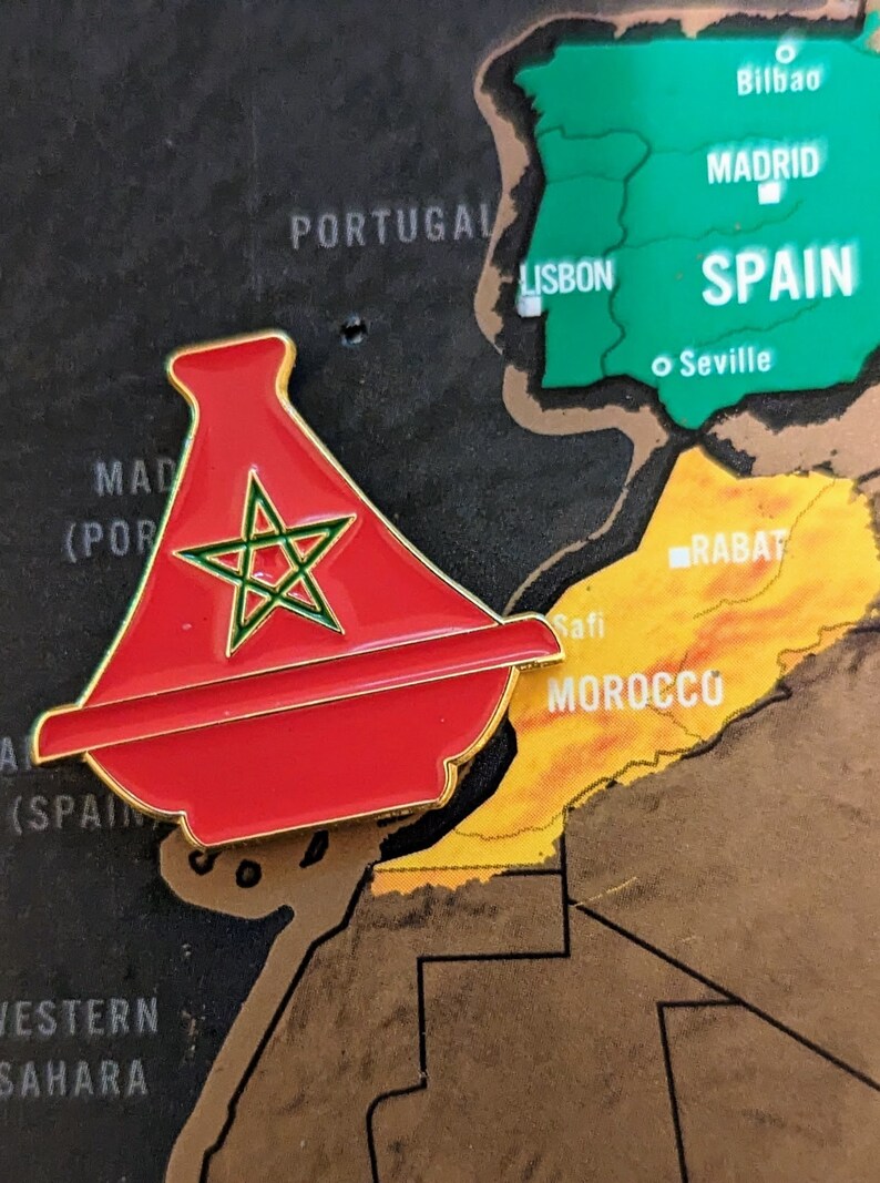 Morocco Flag Tajine Enamel Pin - Etsy