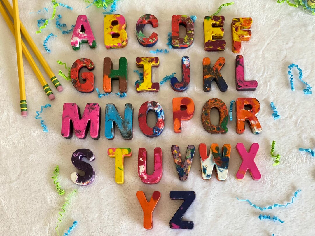 Handmade ABC Crayons Letter Shaped Alphabet Crayons Personalized Name ...