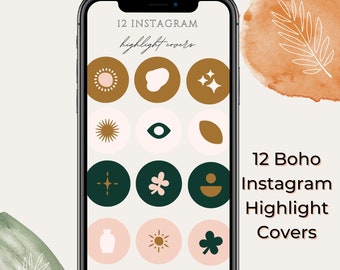 12 Boho Instagram Highlights Cover Icons Boho Bohemian Decor, Story ...