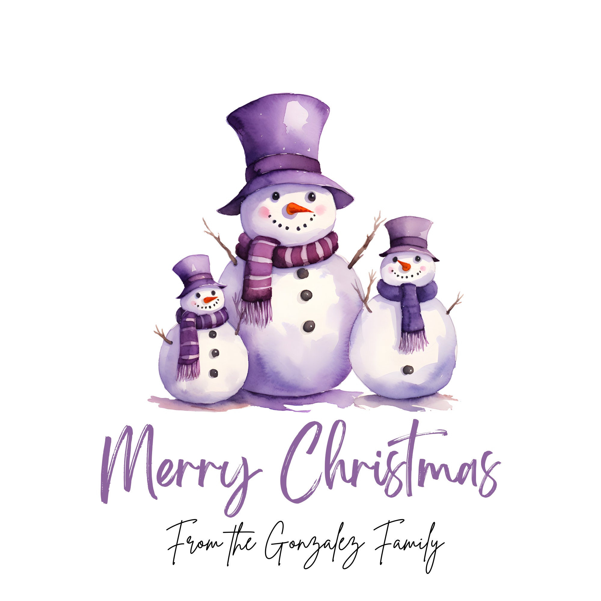 PNG Holiday Clipart Purple Christmas Clipart Cute Snowman - Etsy