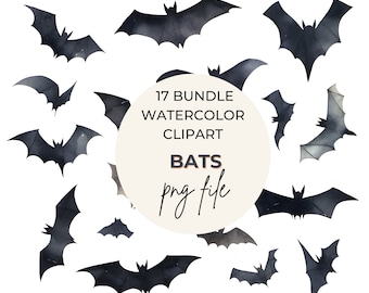 PNG Halloween PNG Night Bat PNG Watercolor Clipart Commercial Use Bats ...