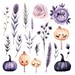 SVG Watercolor Halloween Clipart Bundle of 50 Pumpkin, Witch Hat ...