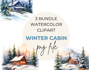 Winter Cabin Clipart Bundle: PNG and SVG Winter Building - Etsy
