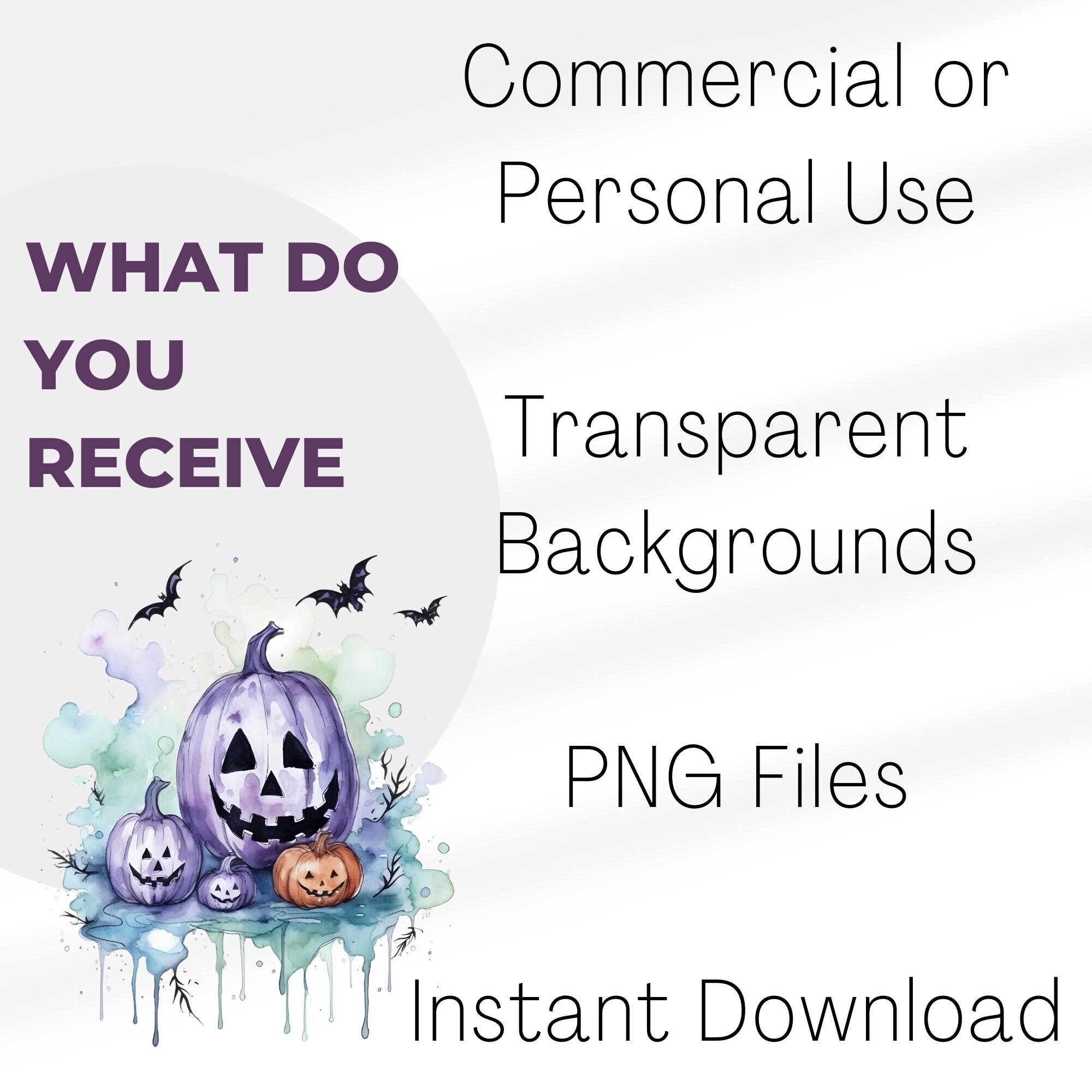 Watercolor Halloween Ghost Skull Pumpkin Clipart Bundle of 9 - Etsy