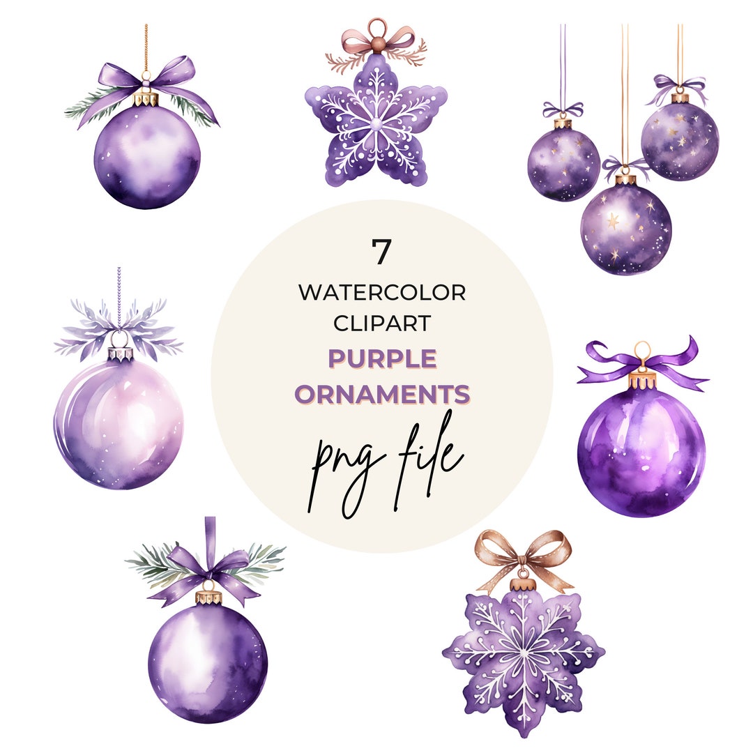 PNG Christmas Ornaments Clipart | Ornament Png | Watercolor Christmas ...