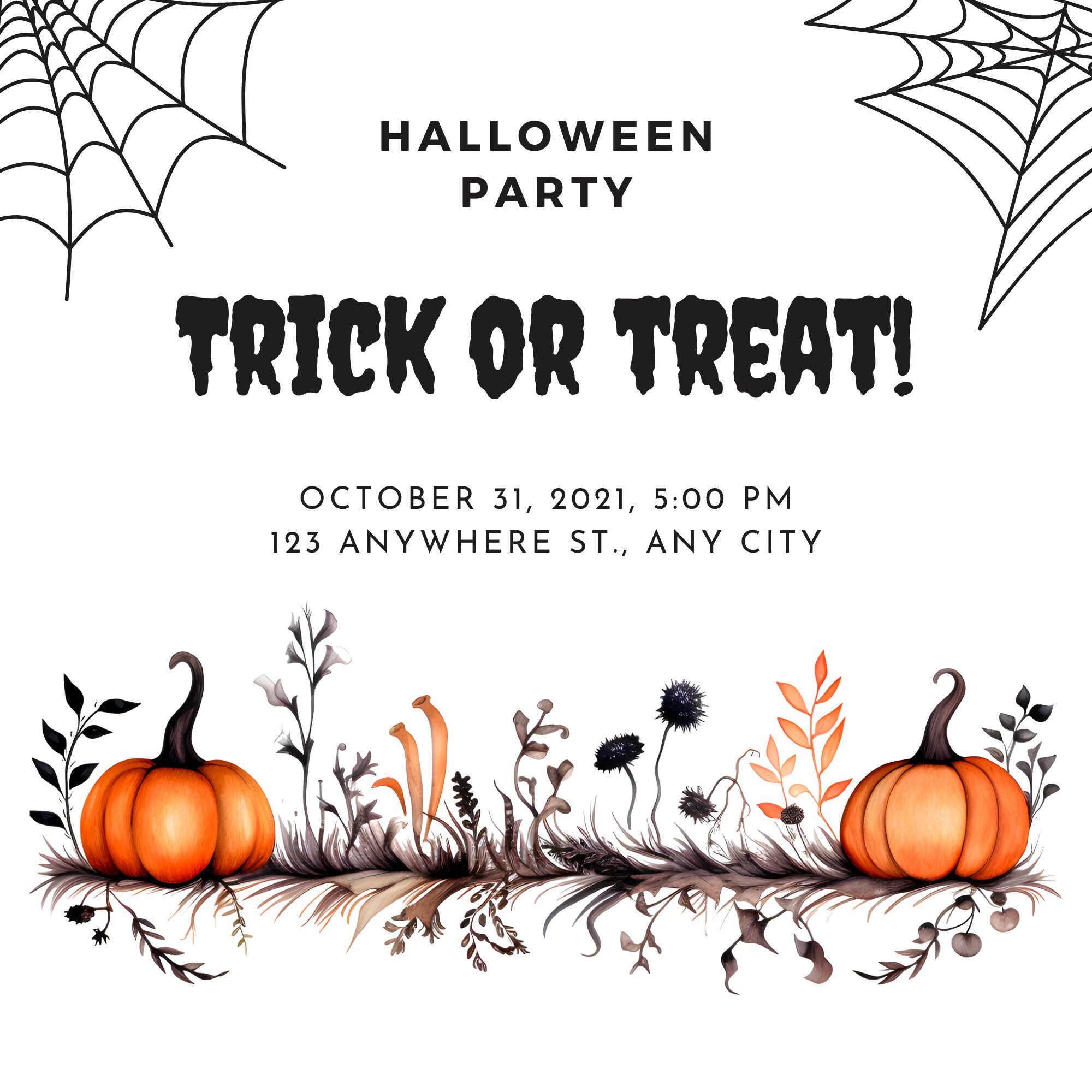 PNG Watercolor Halloween Border Clipart Bundle of 4 Pumpkin - Etsy