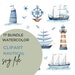 SVG Watercolor Nautical Ocean Clipart Bundle of 17 Digital - Etsy