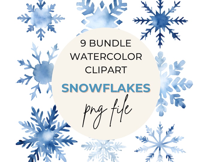 10 Watercolor Snowflake Clipart • PNG/JPEG Winter Images for Christmas ...