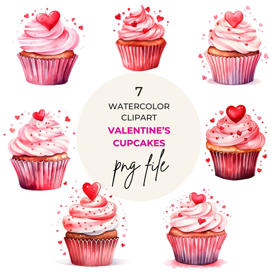 PNG Commercial Use Cupcake Clipart | File | Valentine’s Day Clipart ...