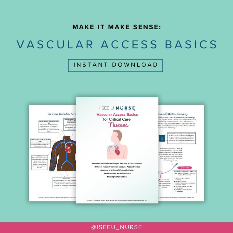 Common Vascular Access Resource for Nurses - Etsy