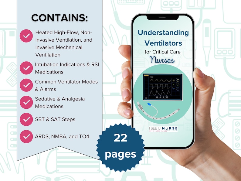 Critical Care Nursing: Ventilator & Respiratory Management Guide - Etsy