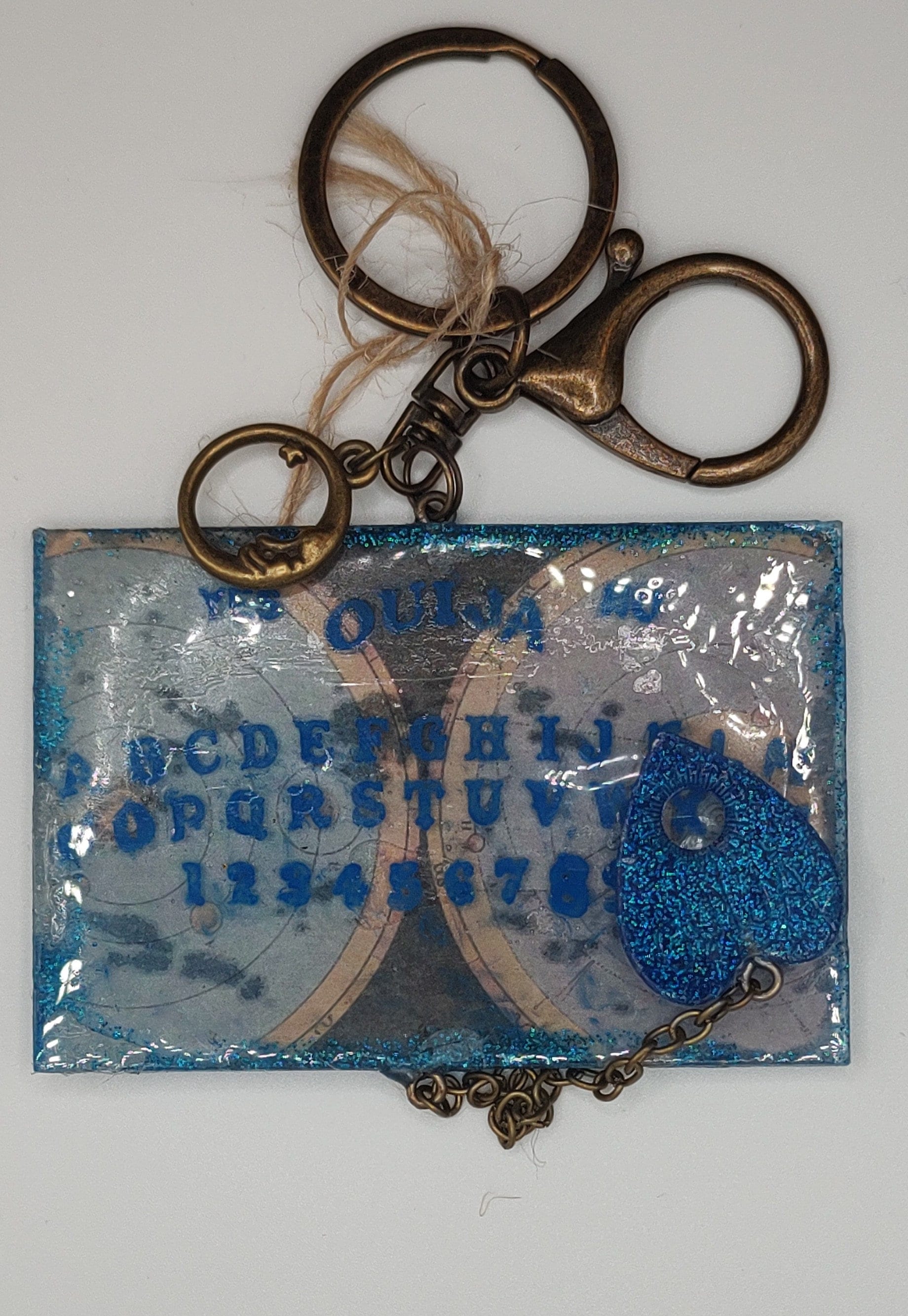 Mini Ouija Board Keychain and Planchette vintage and Sparkle - Etsy