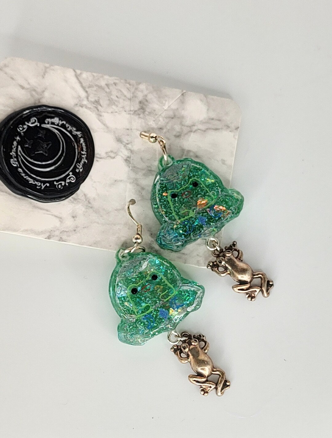 Alien Abduction Spaceship Frog Dangle Earrings - Etsy