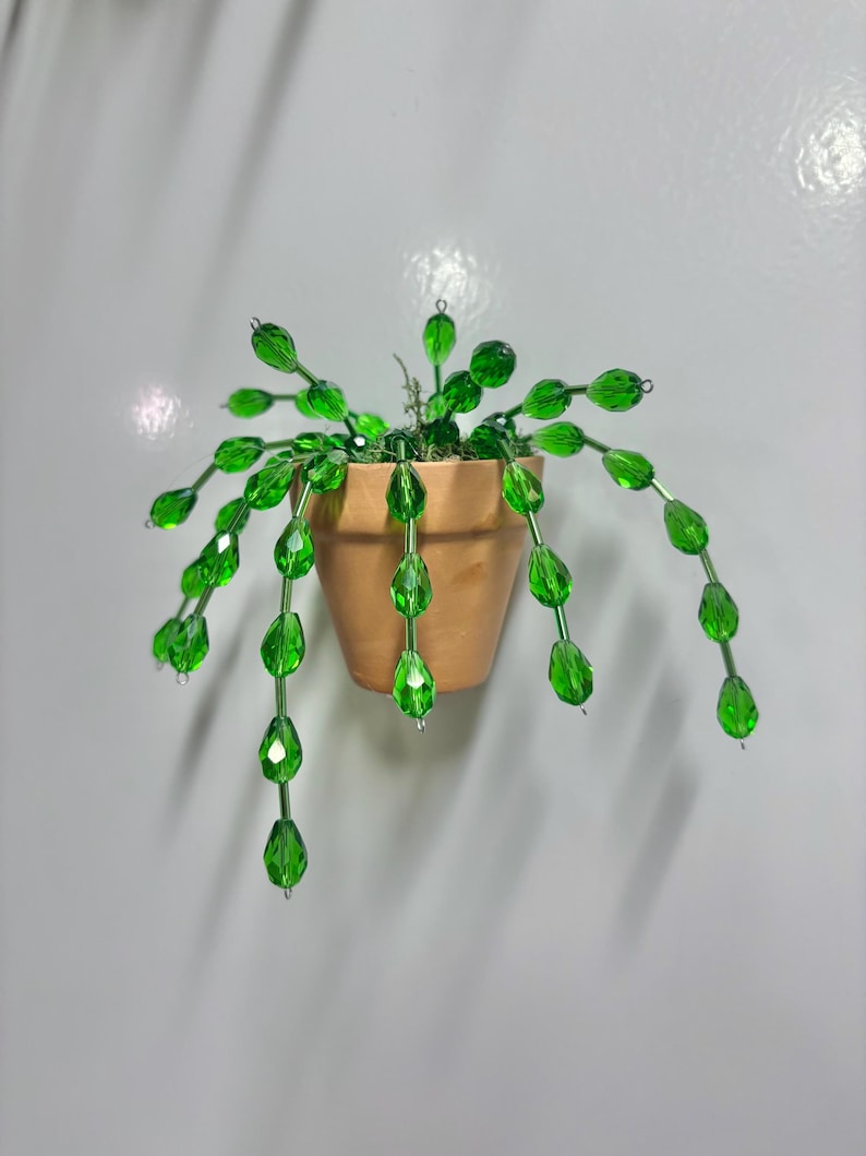 Beaded String of Tears Plant Magnet, Terracotta Pot - Etsy