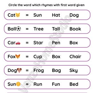 Preschool Kindergarten Activity Pack: Rhyming Words, Numbers, Shapes ...
