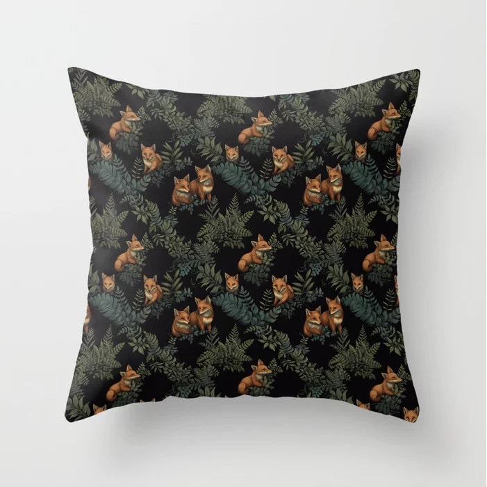 Cottagecore Design Fox Pattern Fern Design Seamless Digital Download - Etsy